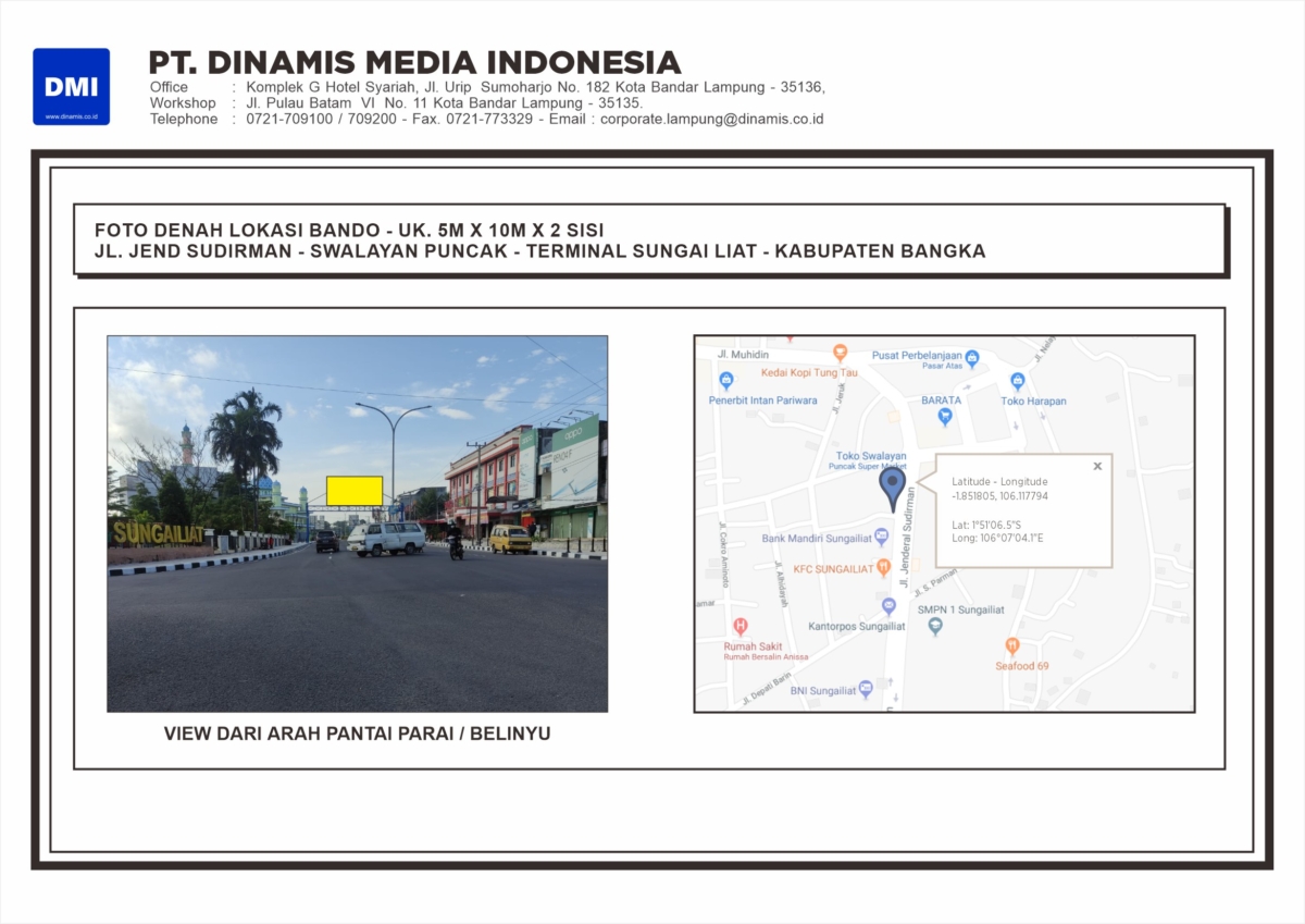 BANDO Jl. Jend. Sudirman Puncak Sungailiat Vf. Parai – Media Fulldown ...
